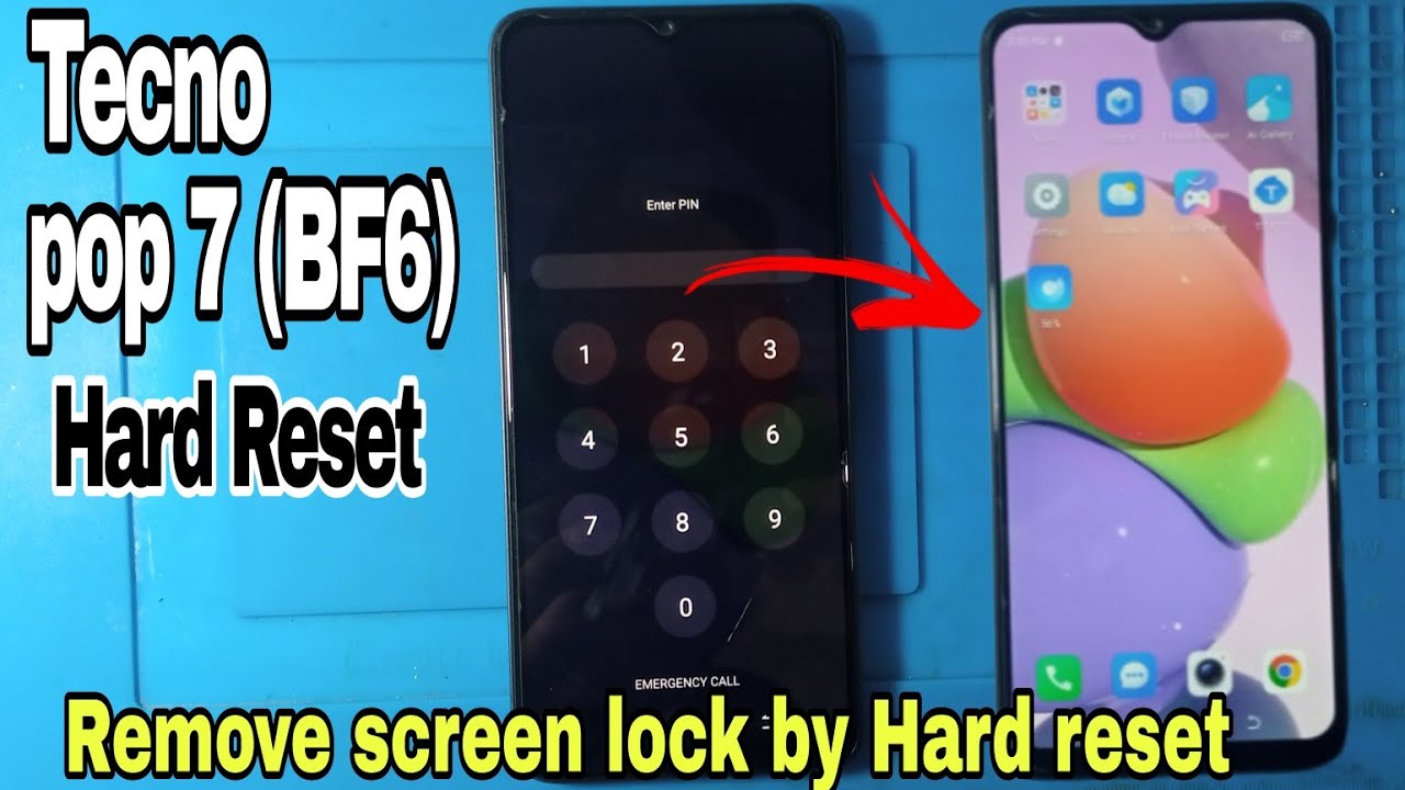 Tecno pop 7 (BF6) hard reset// unlock pattern// remove screen lock by ...