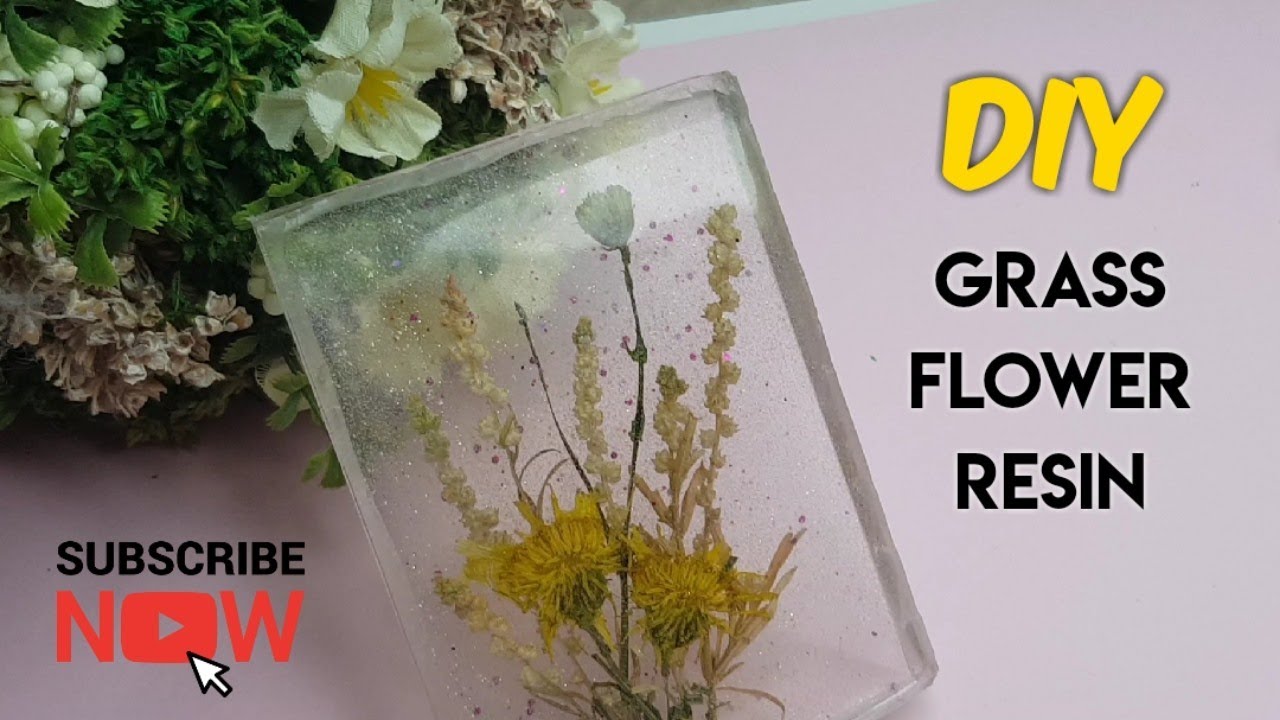 Resin Art / Grass Flower Resin / First try / Claudine G. - YouTube