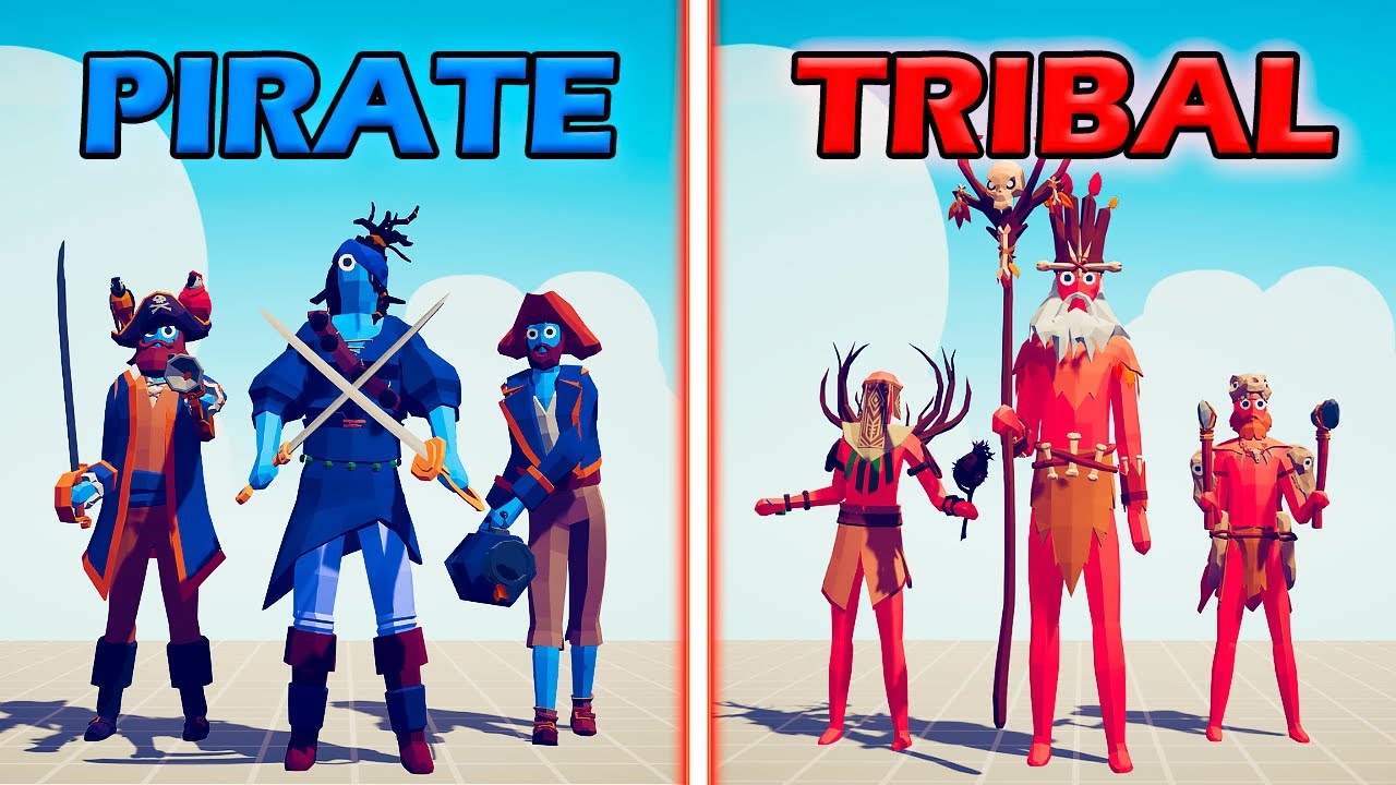 PIRATE TEAM vs TRIBAL TEAM - Totally Accurate Battle Simulator | TABS ...