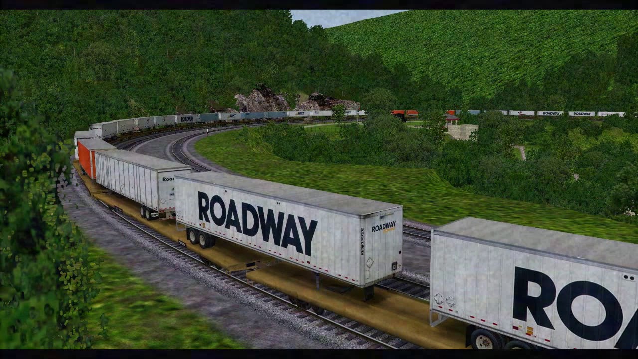 (Openrails) Horseshoe curve - Conrail TOFC - YouTube
