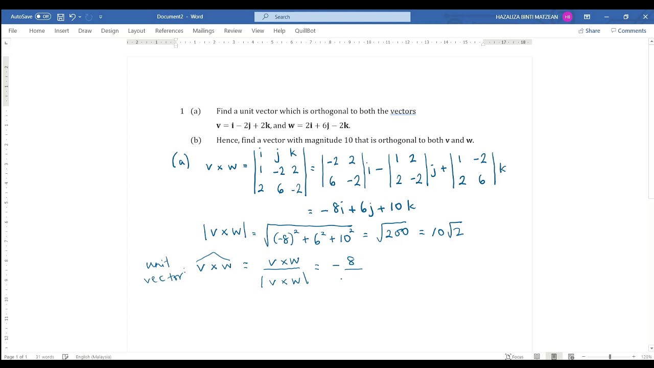 Vectors: The Cross Product (finding a vector orthogonal to two known ...