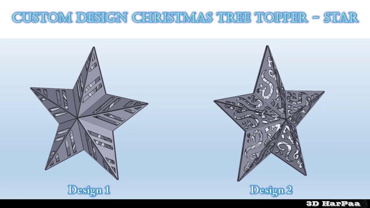 Custom Design Christmas Tree Topper Star - Solidworks - YouTube