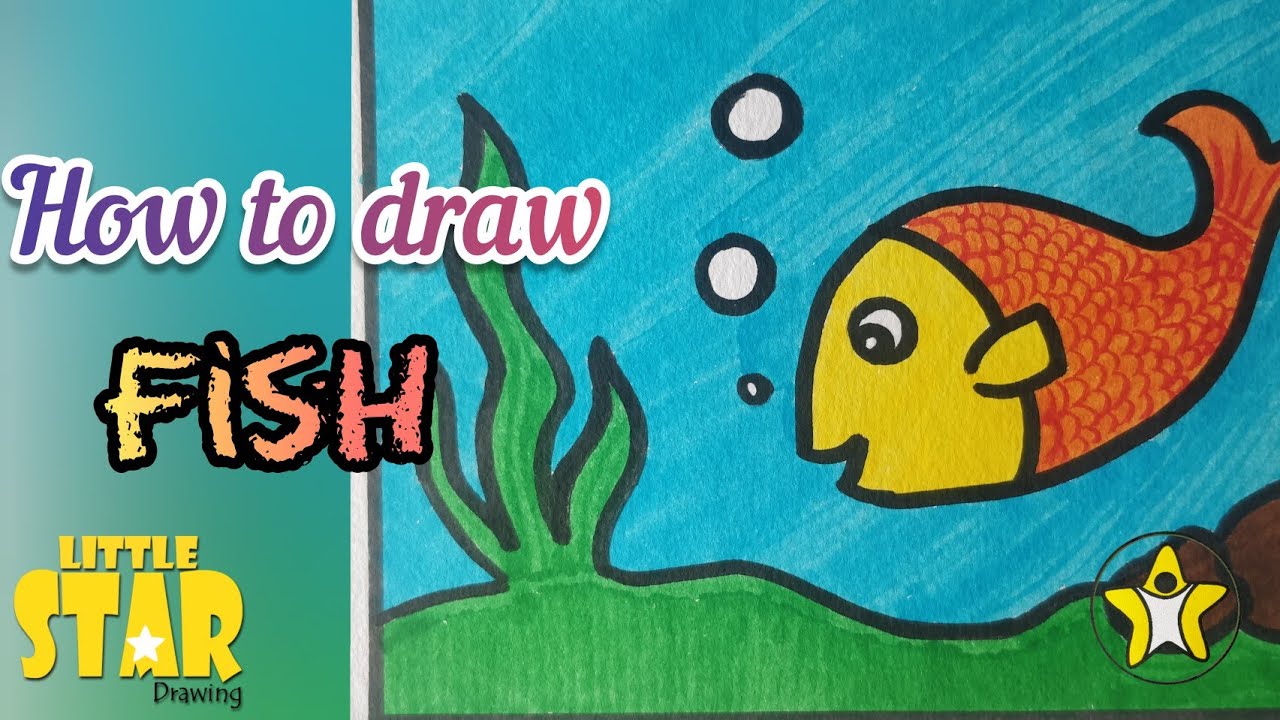 Fish || step by step || how to draw || coloring || drawing || easy ...