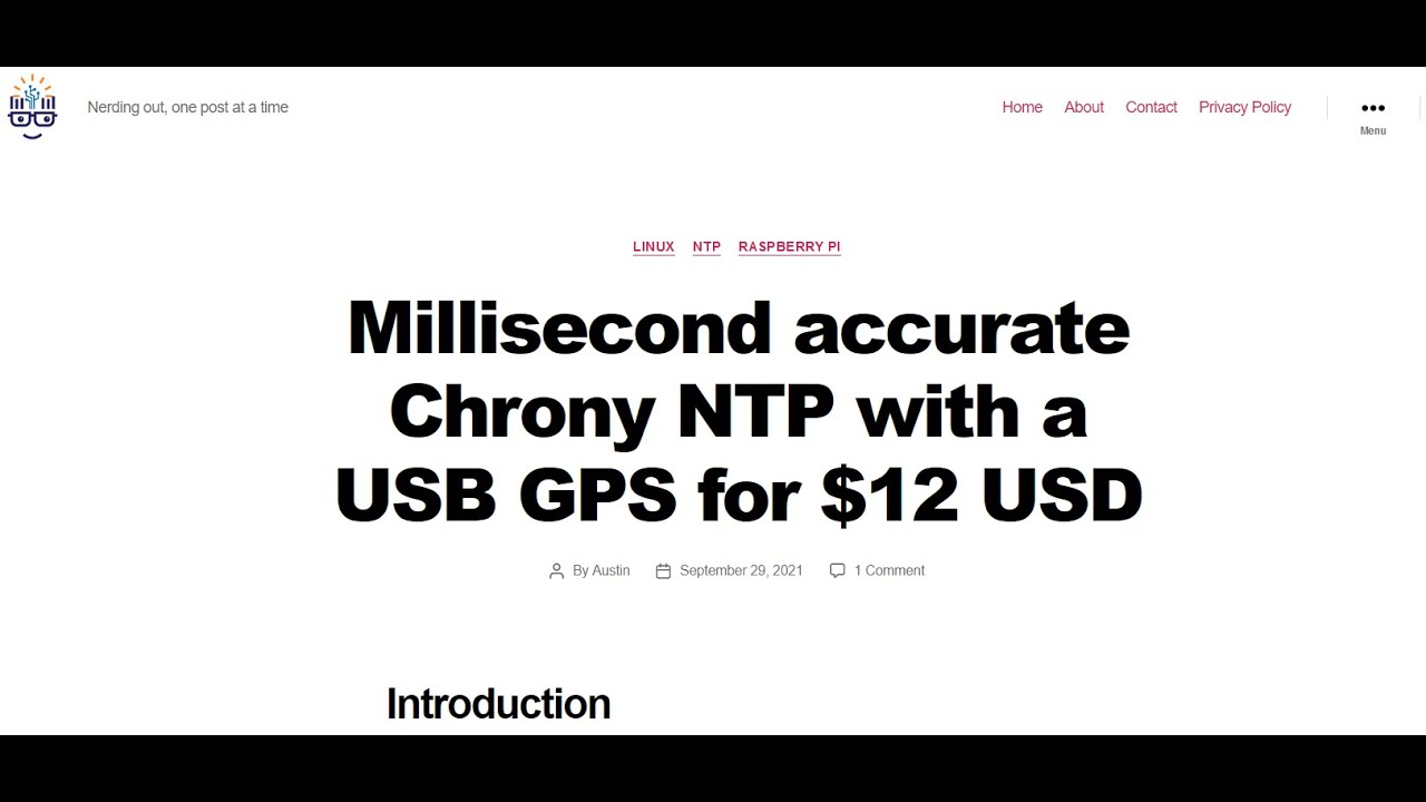 Millisecond Accurate NTP using Chrony and a USB GPS for $12 USD - YouTube
