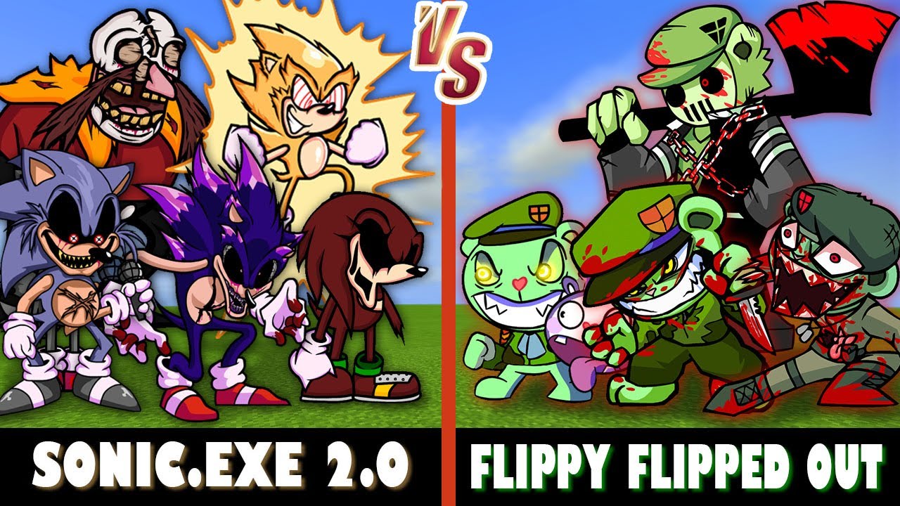 FNF Sonic.EXE 2.0 vs. Flippy Flipped Out! | Minecraft (CRAZY!) - YouTube