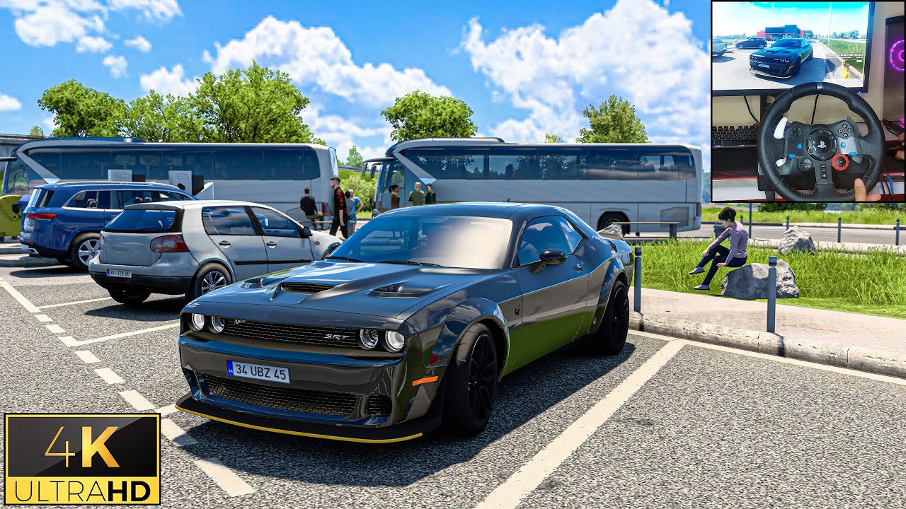 Dodge Challenger SRT Hellcat Widebody | Euro Truck Simulator 2 | Car Mod | Logitech G29 4K ...