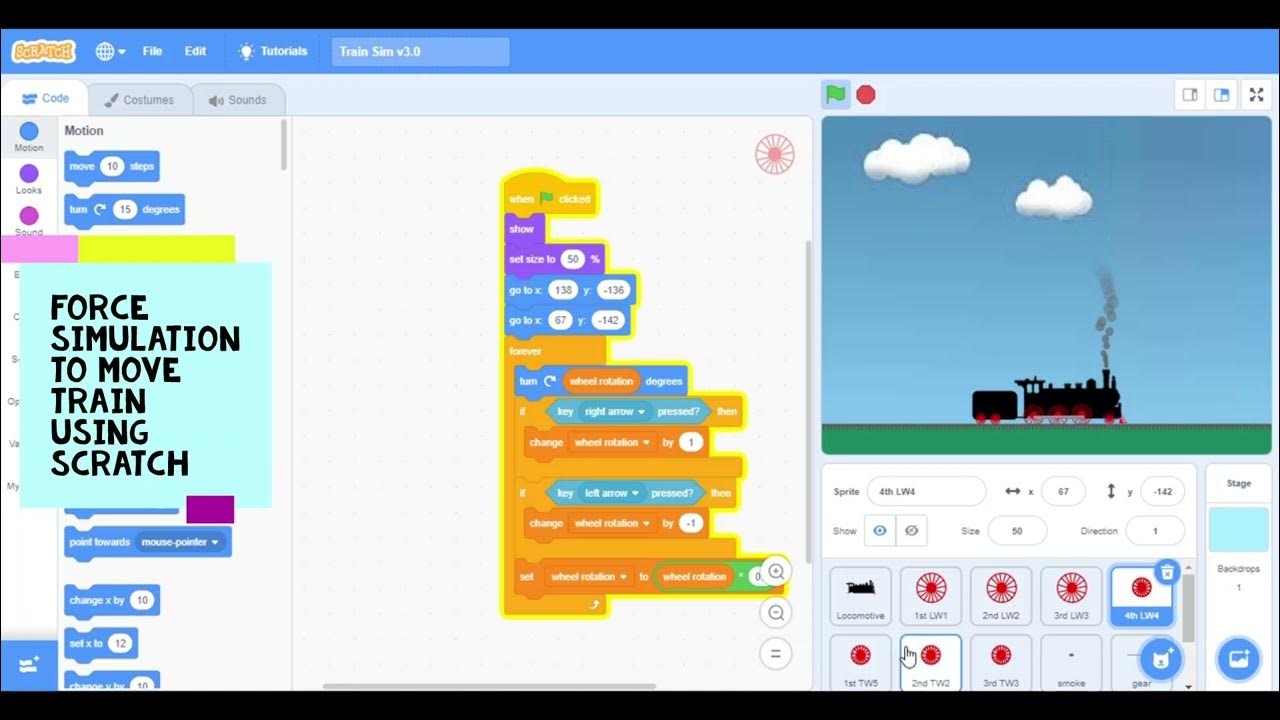 Train simulation using scratch - YouTube