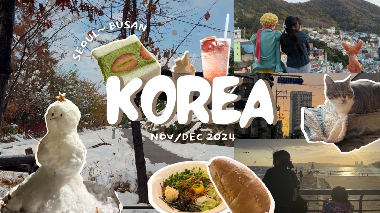 2 weeks in KOREA | Seoul + Busan | Cafe hopping, snow, food, stationery ...