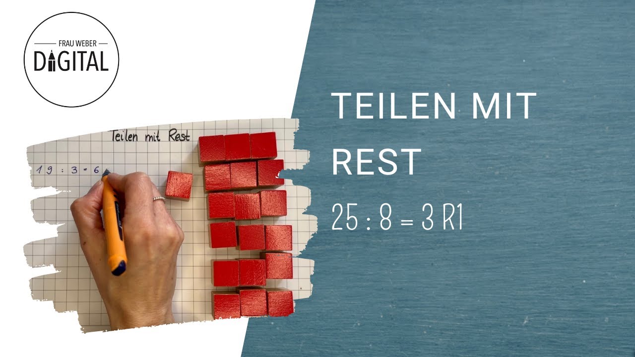 Teilen mit Rest - so geht das. (inkl. Arbeitsblatt) Mathe Klasse 2 ...