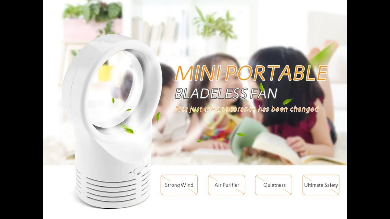 Mini Portable Bladeless Fan - Bladeless USB Cooling Fan - YouTube