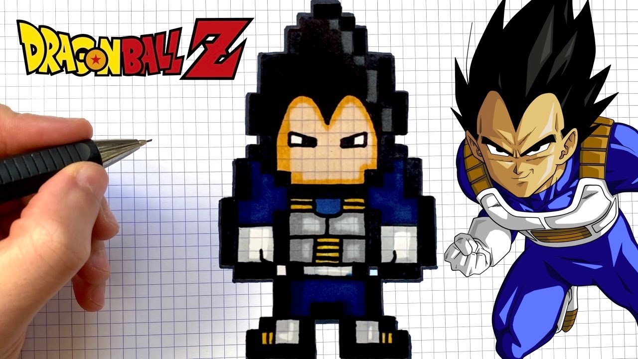 COMO DIBUJAR VEGETA PIXEL ART DRAGON BALL - YouTube