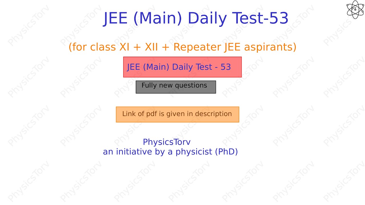 JEE (Main) Daily Test 53 (Magnetism) - YouTube