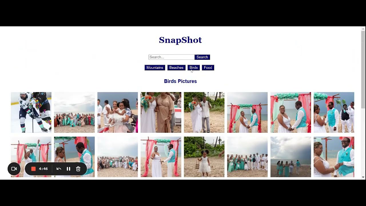 Snapshot Web Application Using Reactjs Flicker Api Css Youtube 8010