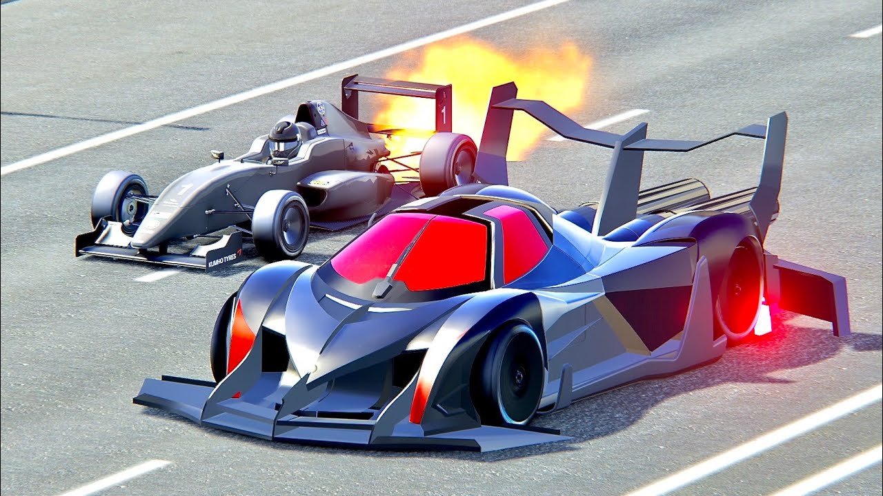 Devel Sixteen GTR-S vs Formula Jet Engine - Drag Race 20 KM - YouTube
