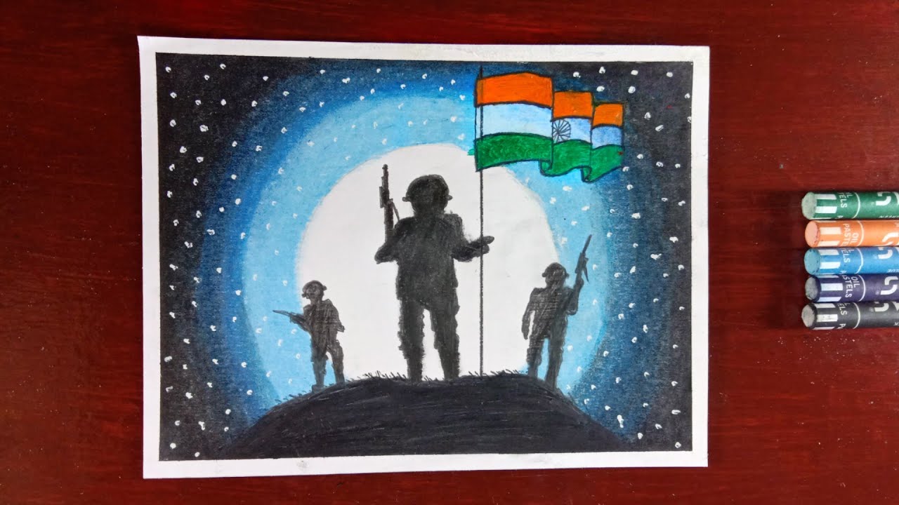 Independence day special drawing 🤩 for beginners with oil pastels (Arts ...