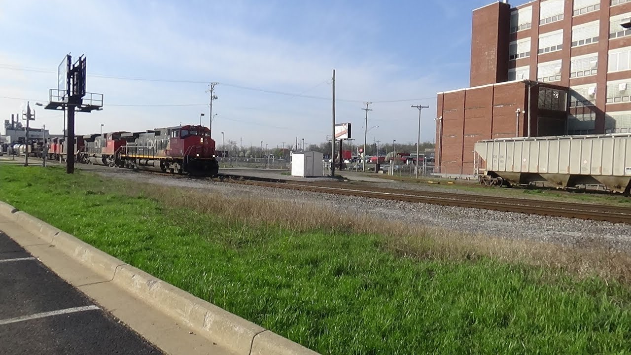 CN 2518 With 4 Other Engines Leading A WB And Two Painted Box Cars ...