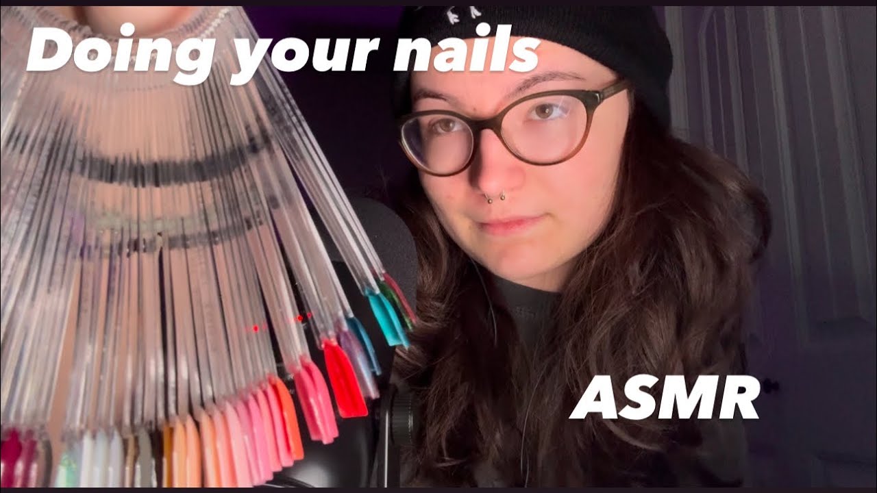 Doing your nails ASMR |mouth sounds and rambling| - YouTube