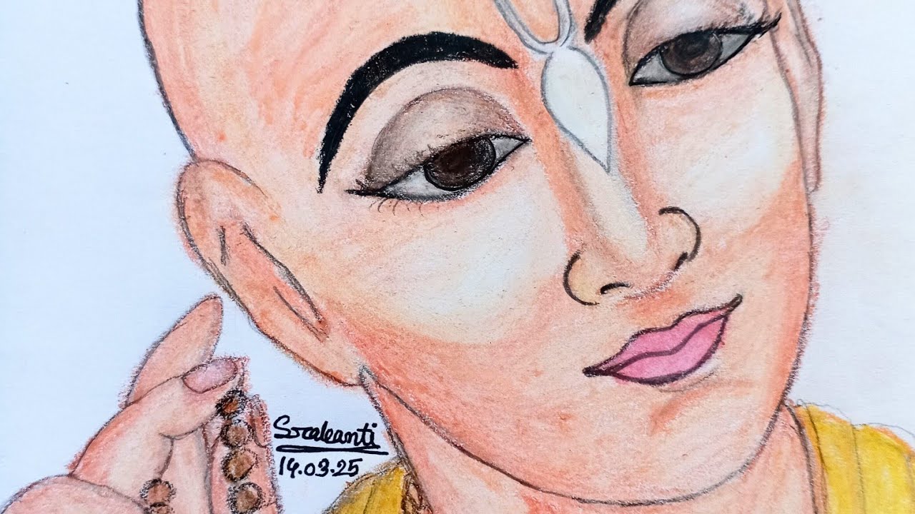 Shree Chaitanya Mahaprabhu Drawing By Oil Pastel Colors #harekrishna ...