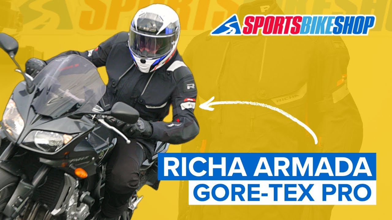 Richa Armada GTX Pro motorcycle jacket review - Sportsbikeshop - YouTube
