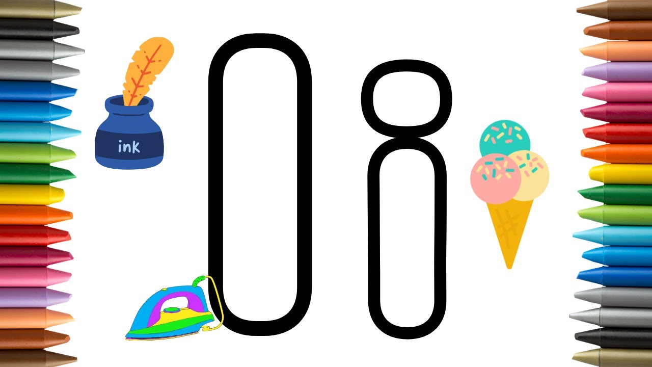 Alphabet Letter I Capital and small | Coloring | Easy Drawing and ...