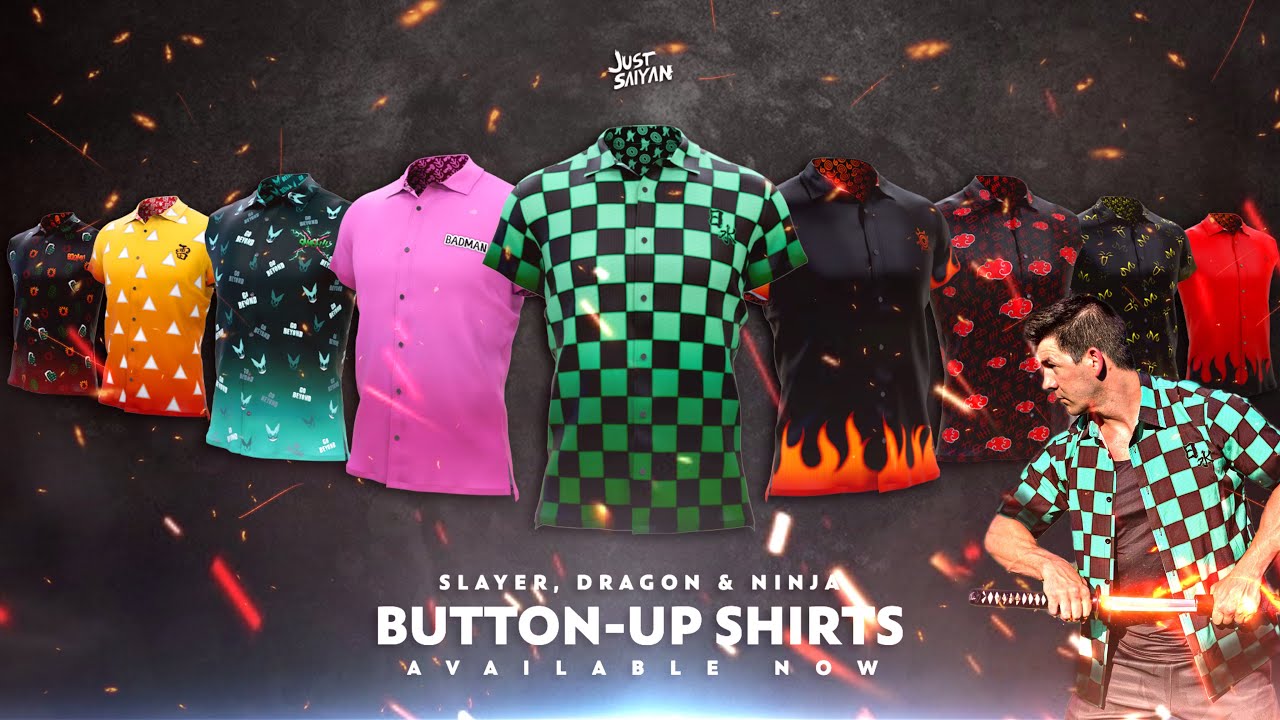 Anime Button Up Shirts - JustSaiyan Gear - YouTube