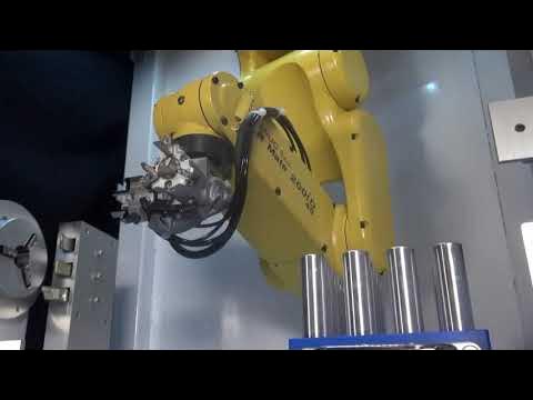 AMAZING SUPER FAST Robot USED FOR CNC MACHIEN PART LOADING UNLOADING :DOPAMYN ROBOTICS - YouTube