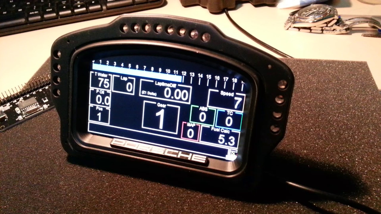 Dash LCD Porsche Gt3 Cosworth - YouTube