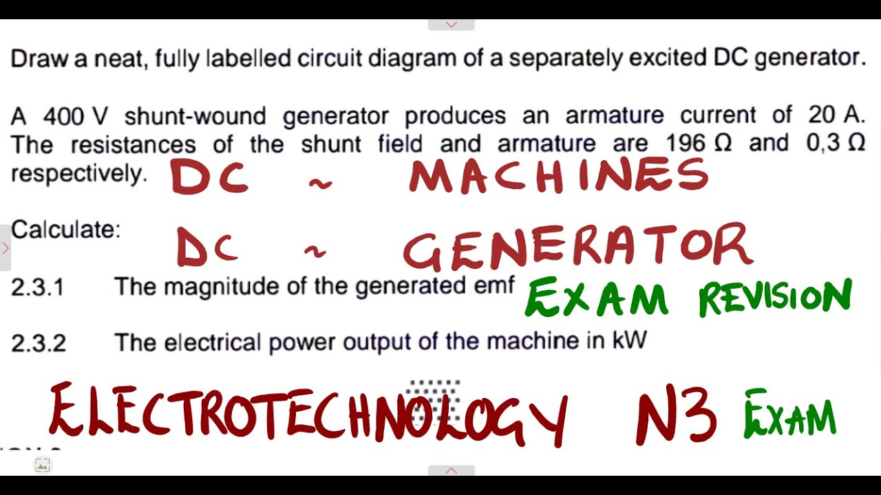 Electrotechnology N3 Dc machines - Dc Generator April 2024 ...