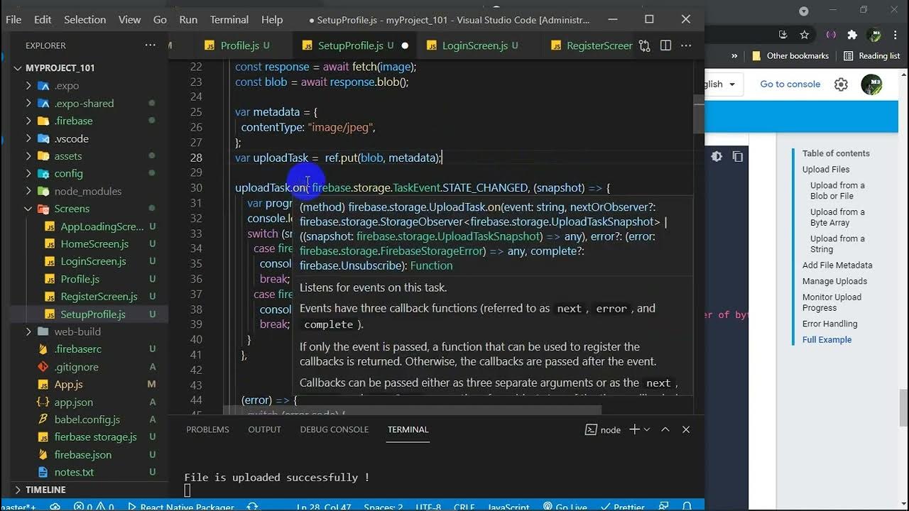 ReactNative101 Part74 101Project Linking FireStorage&Firestore - YouTube