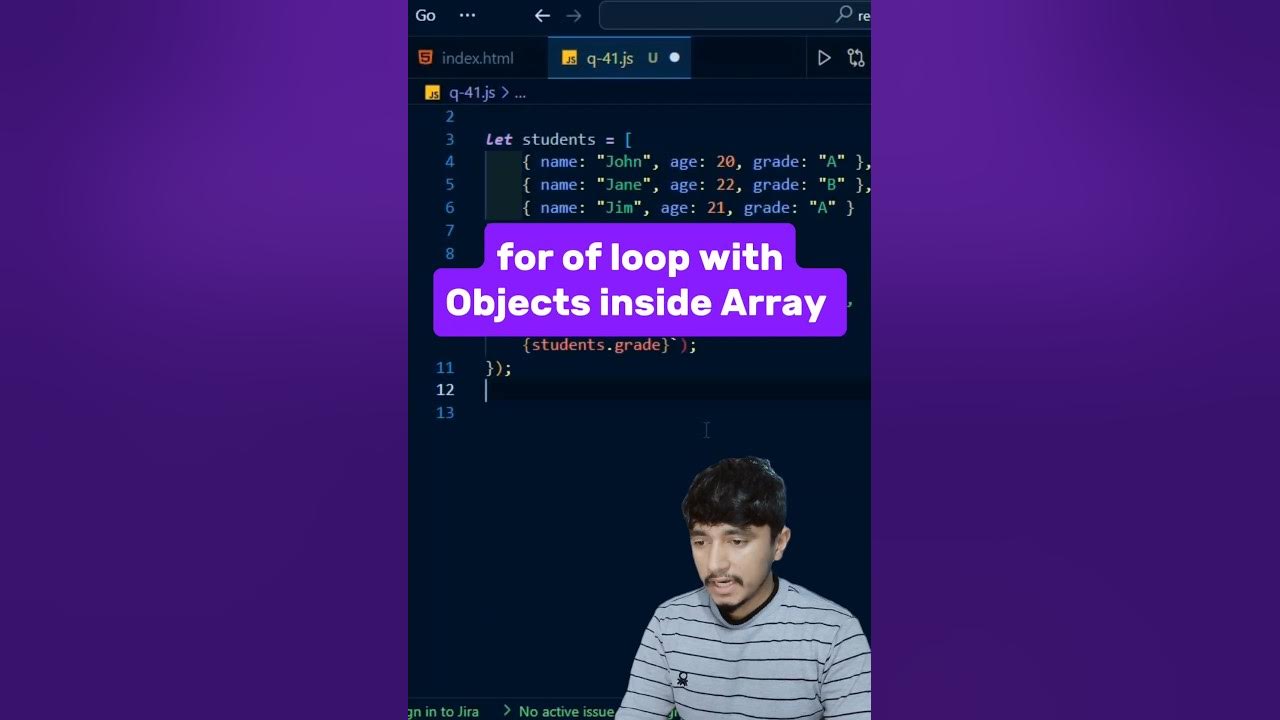 For Of Loop With Objects Inside Array In Javascript Interview Questions Day 41 Javascript Youtube