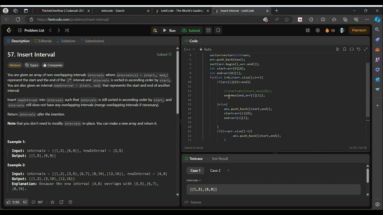 Leetcode daily challenge,57. Insert Interval,17 March 2024 - YouTube