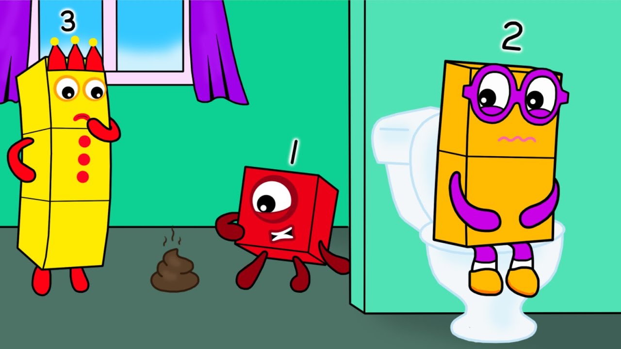 Numberblocks 2 couldn't hold back the contents of his stomach ...