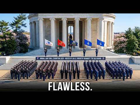 Elite Precision: Army, Marines, Navy, Air Force & Coast Guard Clash at Jefferson Memorial