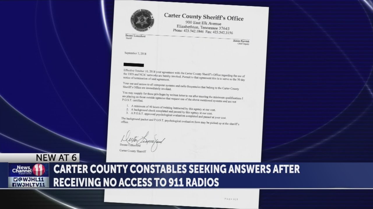 Carter County Sheriff revokes Constables use of department radio and ...