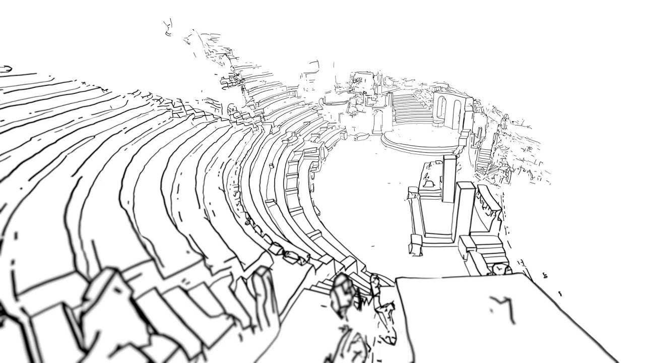Minack Theatre - 3D Line drawing - YouTube