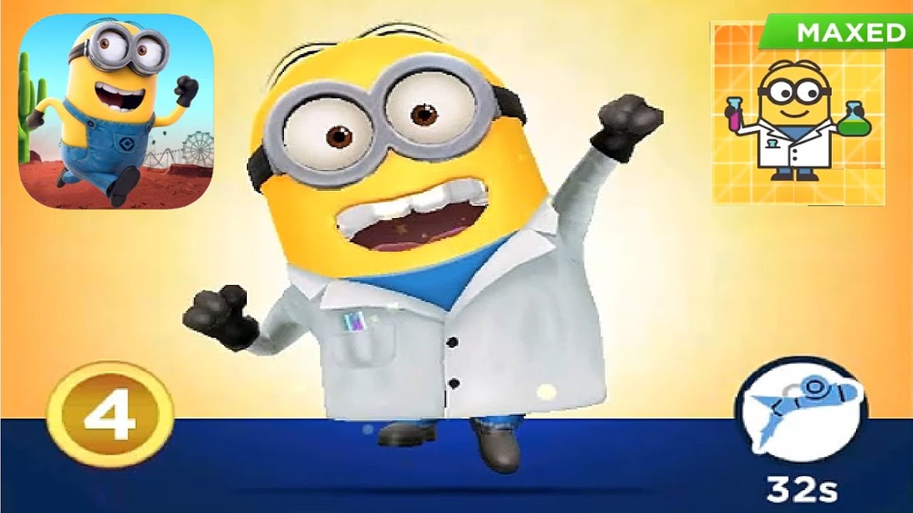 Minion rush Lab Coat minon upgrade to MAXED EPIC costume gameplay ...