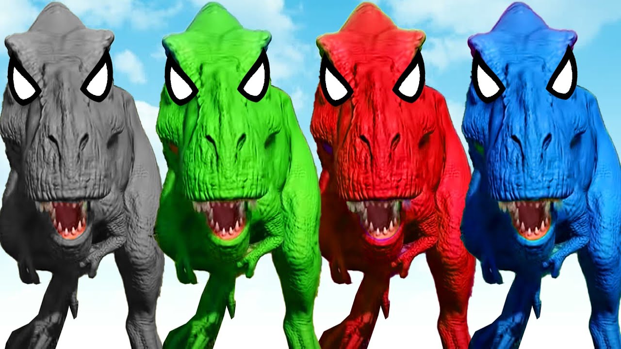 Hulk T-Rex vs Spiderman Indominus SuperHero Dinosaurs Jurassic World ...