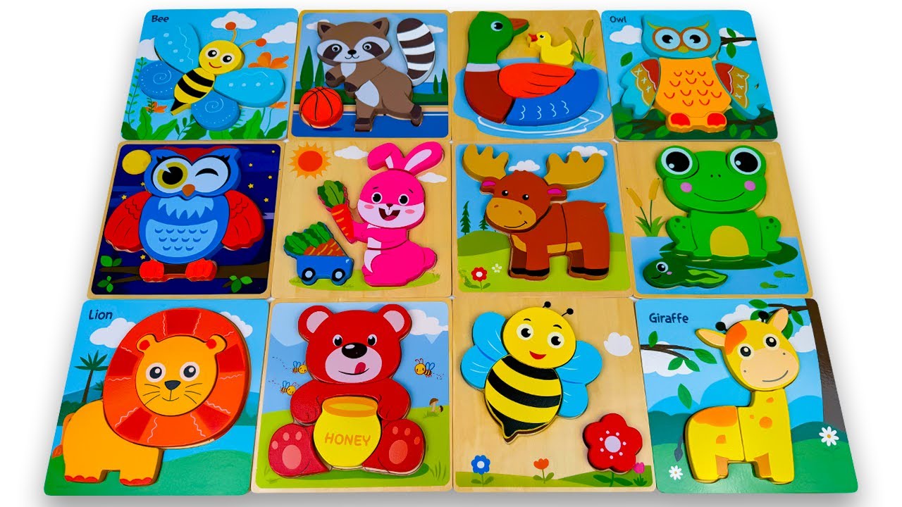 Best Learn Shapes with Animals Shape Matching Puzzle | Preschool ...