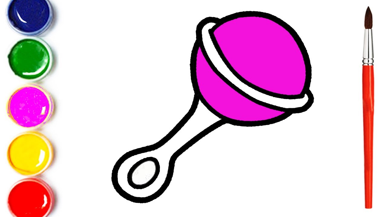 How to draw a rattle. Draw and color - YouTube