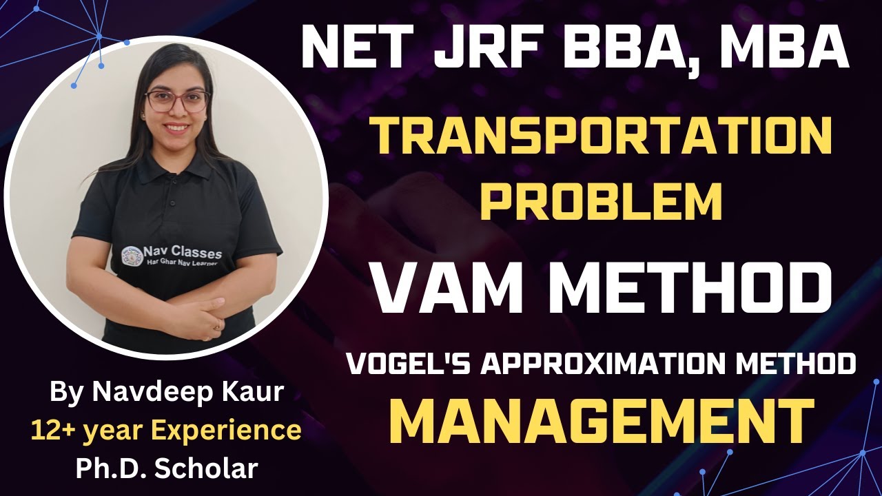 Transportation Problem | VAM Vogel's Approximation Method | NET JRF ...