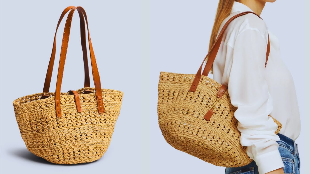 Step By Step Crochet Pattern For a YSL Raffia Summer Bag. - YouTube
