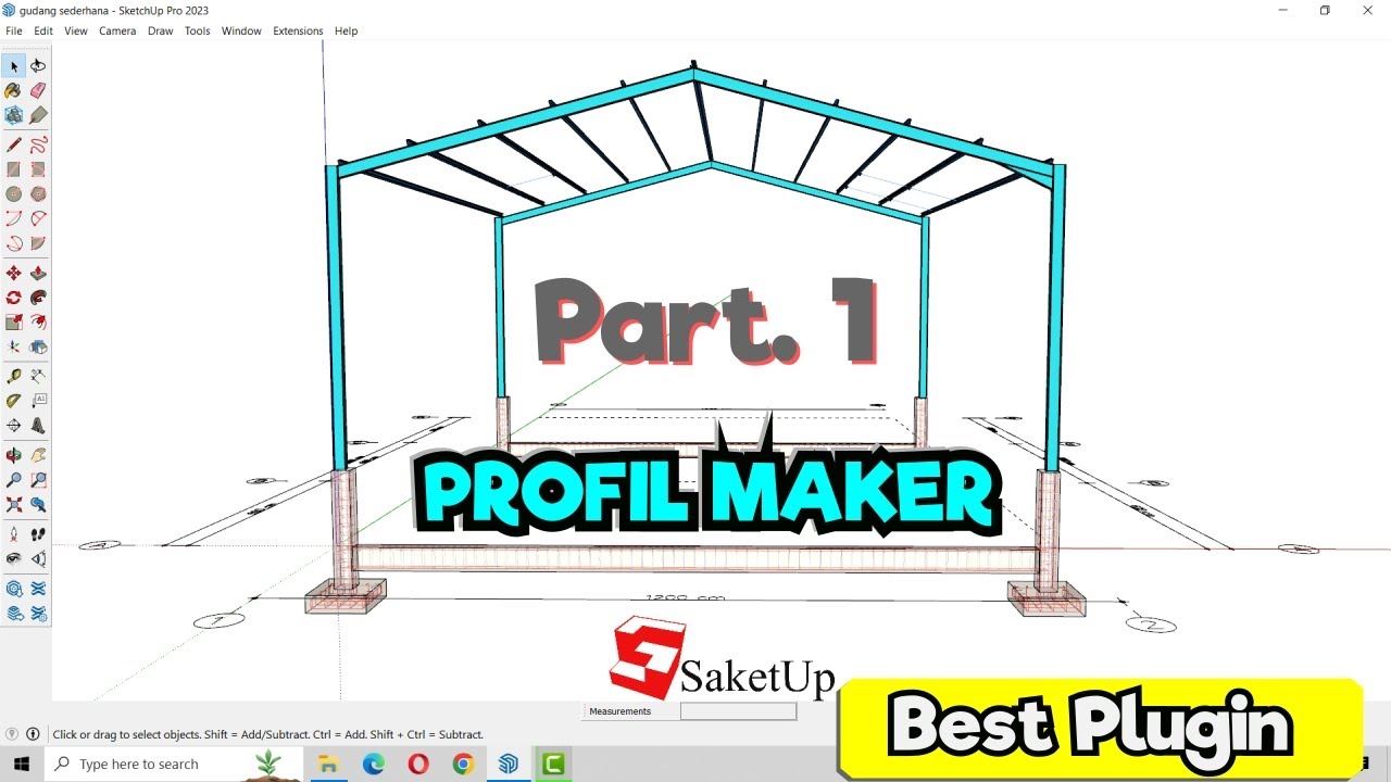 Tutorial Membuat Struktur Baja di Sketchup #sketchup - YouTube