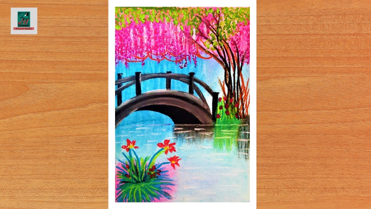 How To Draw Scenery of Spring Season With Soft Pastel - YouTube