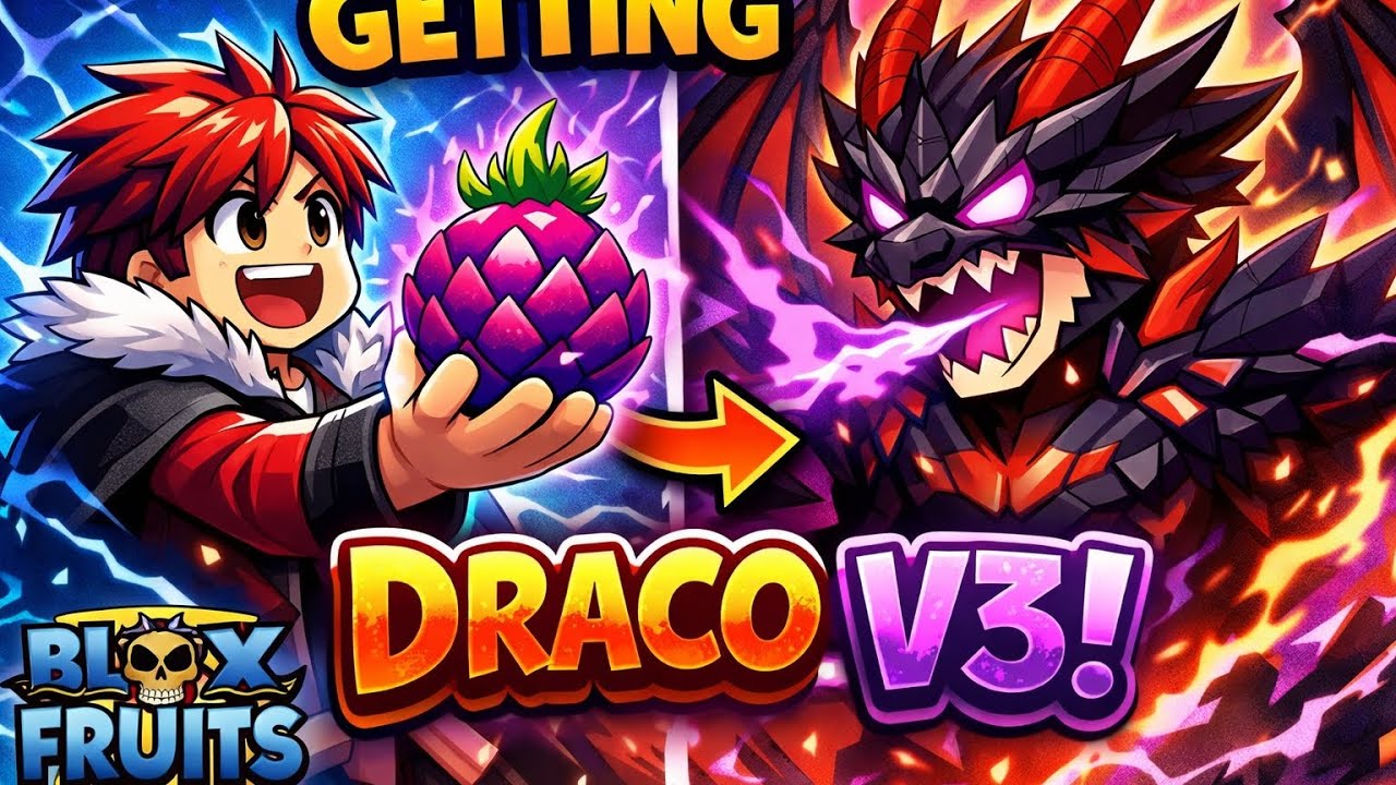 Finally Got Draco V3 In Blox Fruit ! 🔥🔥 - YouTube