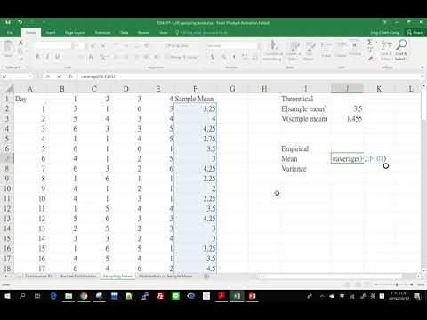 [Statistics] Lecture 5: Sampling Distributions #8 Using Excel for ...