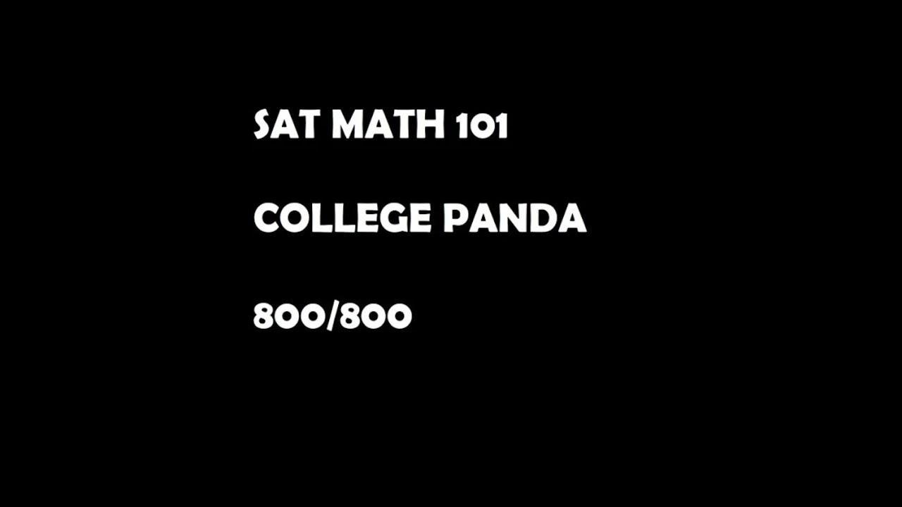 SAT Math - College Panda Test 6 - Part 4 - Section 3 - Q12-13-14. - YouTube