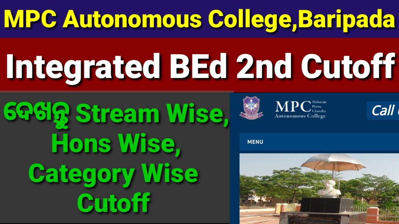 MPC Autonomous College,Baripada,Integrated BEd 2023 Odisha,2nd ...
