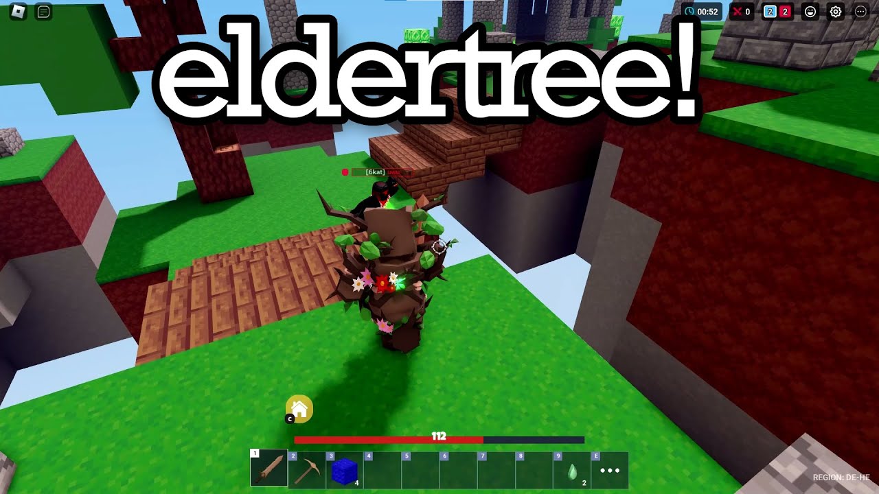 trying the eldertree kit in duels! roblox bedwars - YouTube