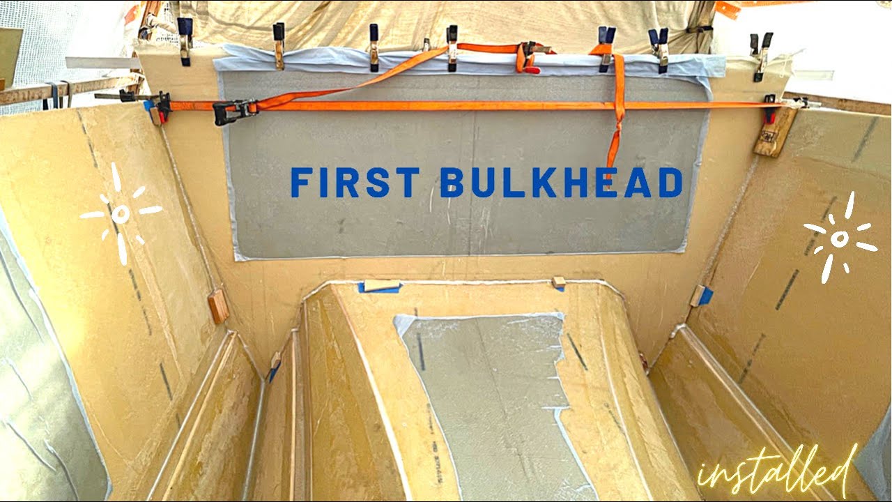 Step 66: First Bulkhead Installed!! Power Catamaran Build Series - YouTube