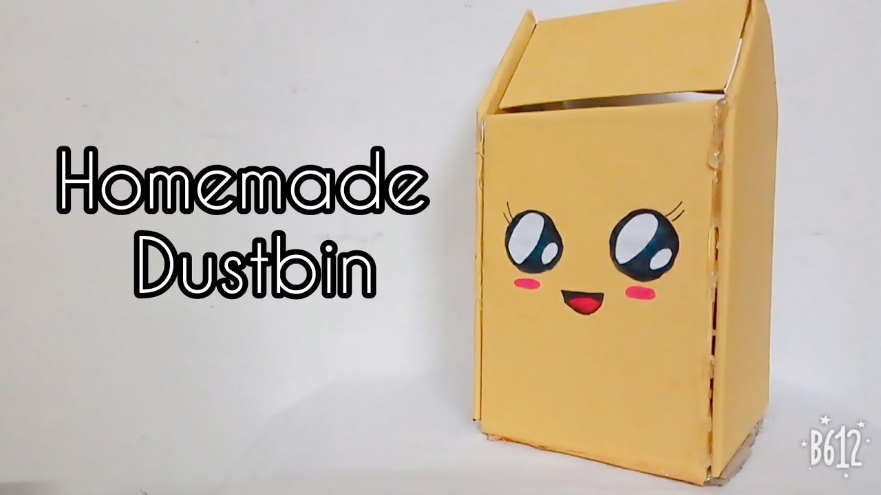 Easy Dustbin with old Cardboard ll waste material Craft ll Gouri Art ...